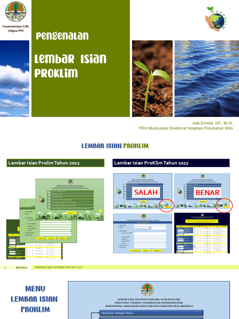 Pengenalan Lembar Isian ProKlim | PDF | Teknologi & Rekayasa