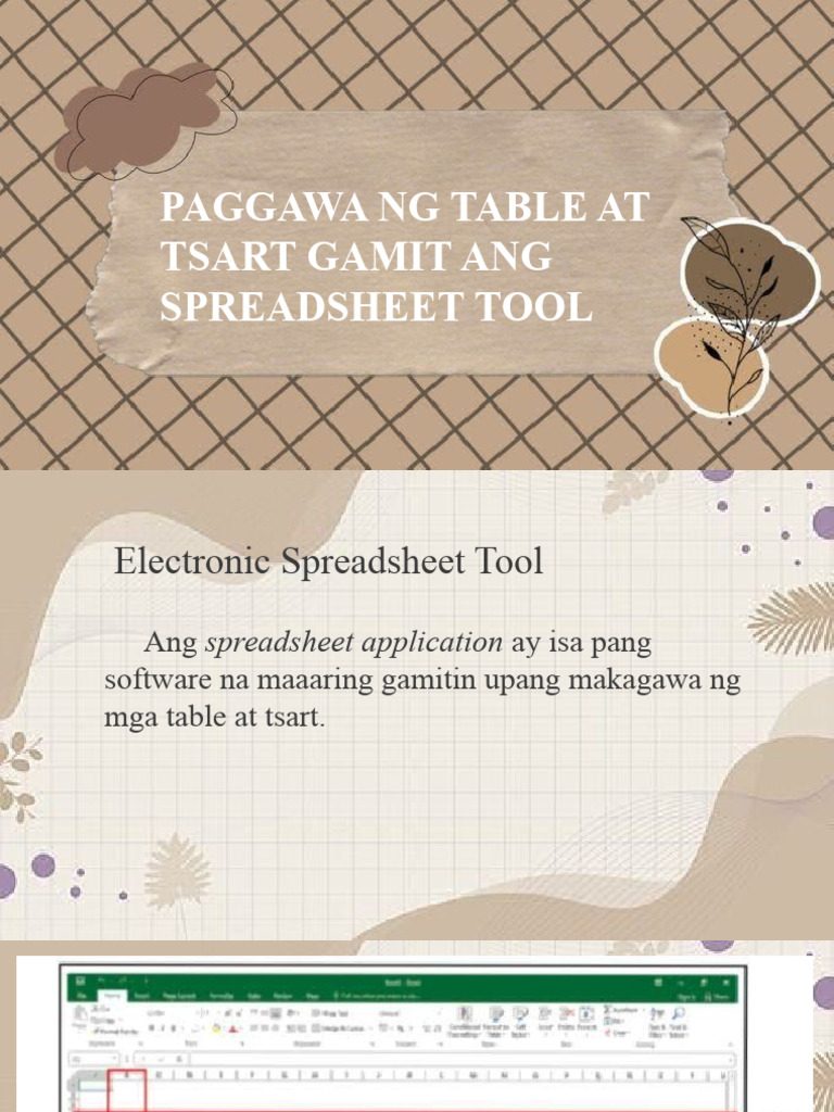 Paggawa NG Table at Tsart Gamit Ang Spreadsheet Tool | PDF