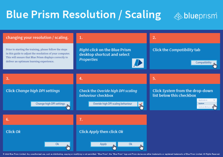 Adjusting Blue Prism Display Settings | PDF