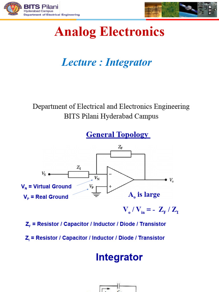 Analog Lecture Integrator CMS | PDF | Amplifier | Operational Amplifier