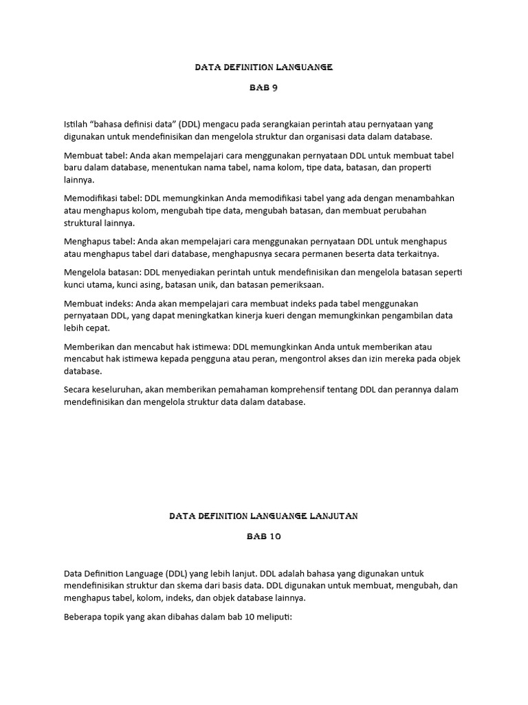 Rahmat Saifudin - 2311103091 - 07B Laporan Data Definition Languange | PDF