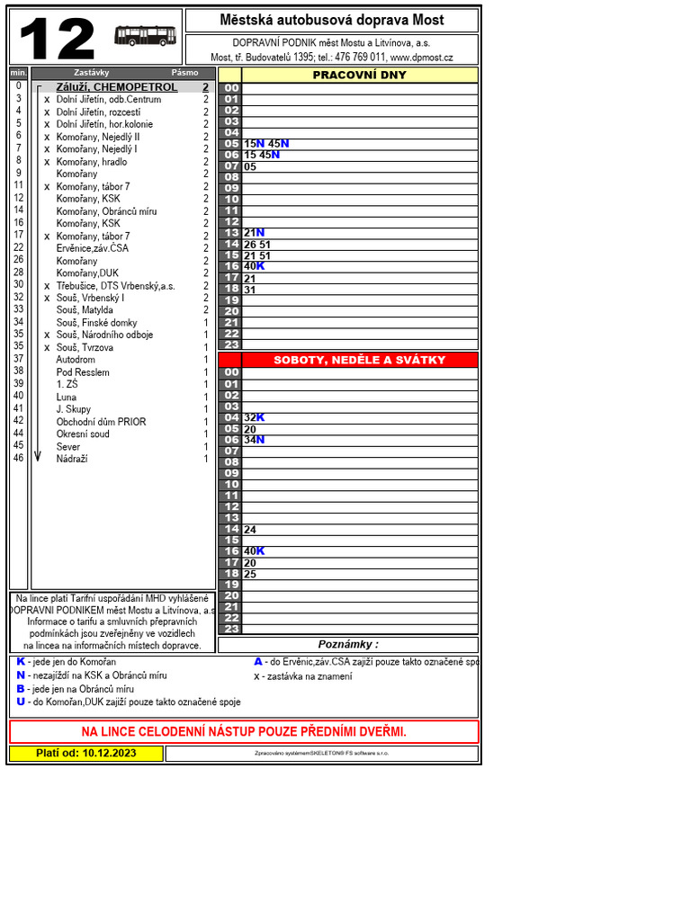 Linka 12 Smer B | PDF