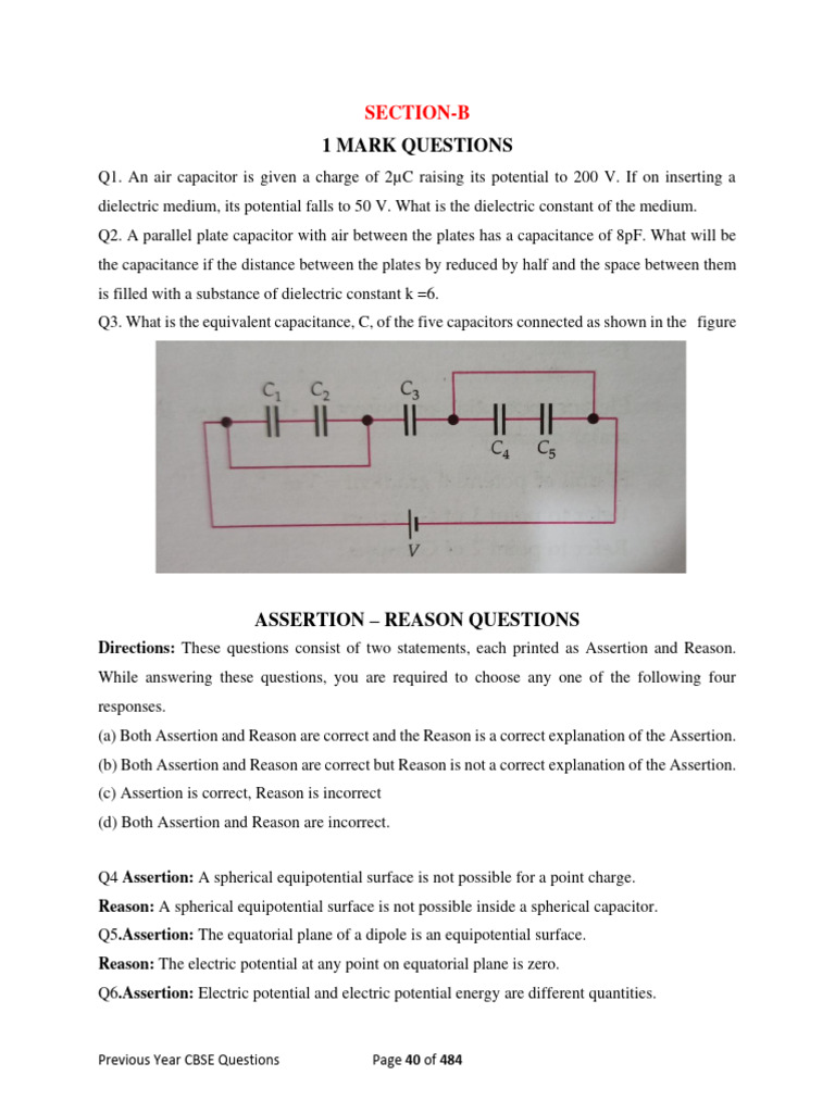 Class 12th QuestionBank CHAPTER 2 B | PDF | Capacitor | Capacitance