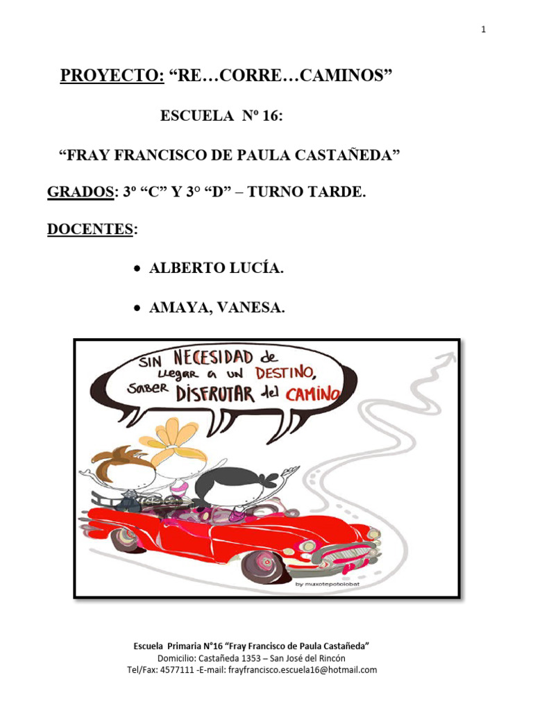 Proyecto Final Viaje 2019 | PDF | Conocimiento | Educación primaria