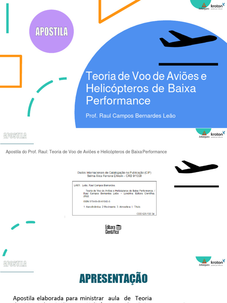 Teoria de Voo de Baixa Performance | PDF | Aerofólio | Sustentação ...