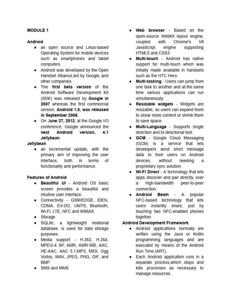 ITP107 REVIEWER | PDF | Android (Operating System) | Application Software