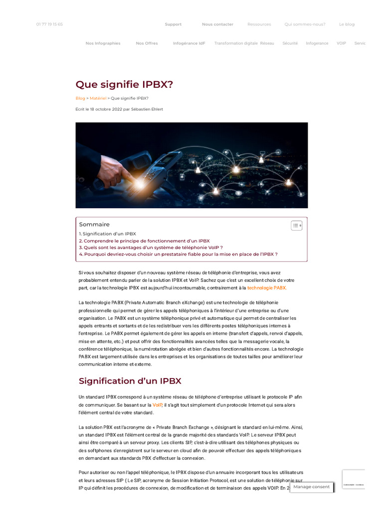 IPBX - Définition, Fonctionnement Et Mise en Place | PDF | séance d ...