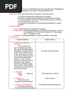 Detailed Lesson Plan in Grade 8 Mathematics. Experimental vs ...