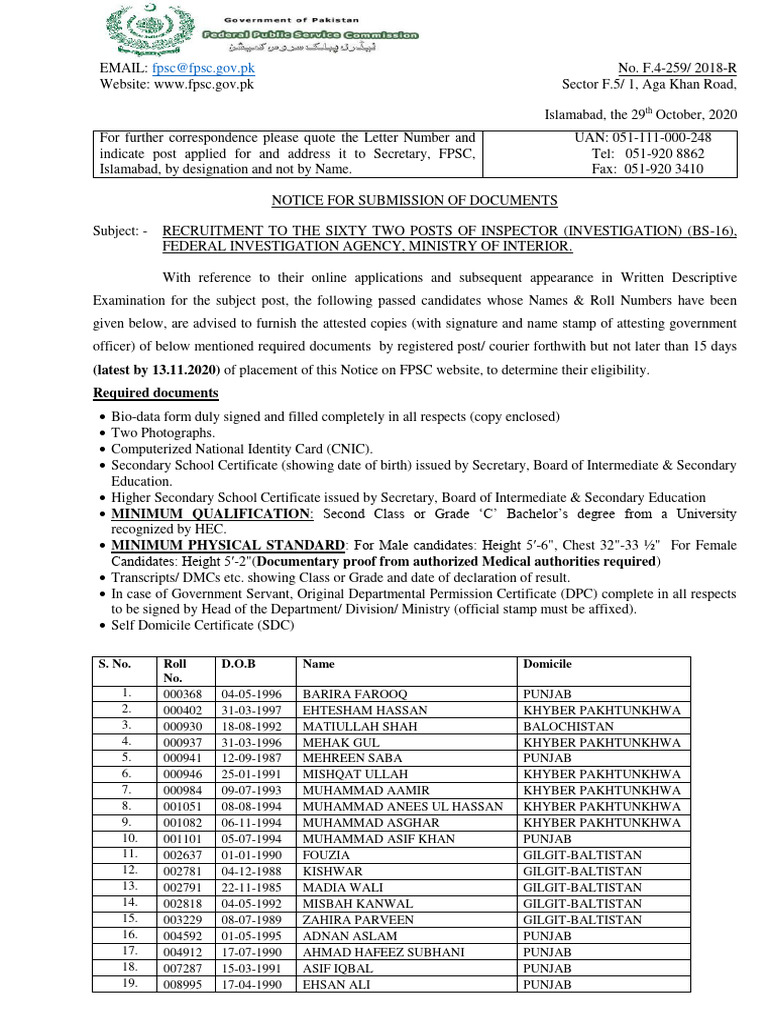 FPSC@FPSC Gov PK | PDF | Khyber Pakhtunkhwa