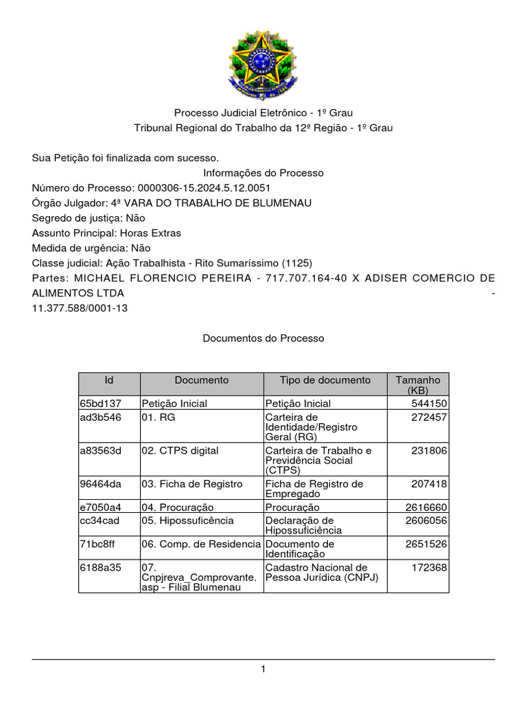 Protocolo - 00. Inicial - Michael Florencio Pereira | PDF | Direito Público | Governo
