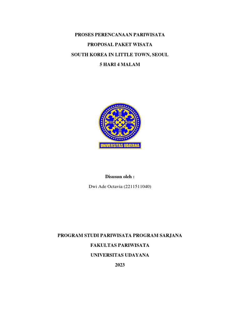 Proposal Paket Wisata - Dwi Ade Octavia | PDF