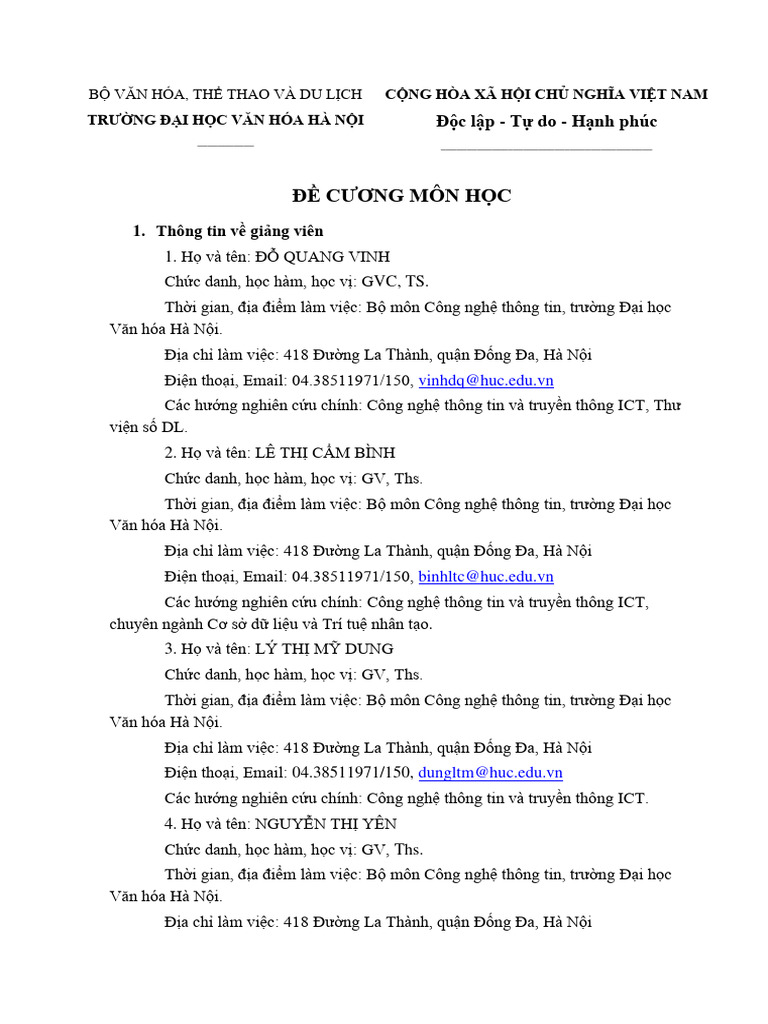 Đề Cương Thdc 2019 | PDF