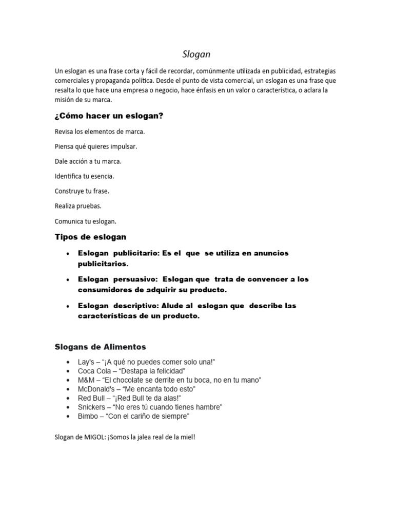 Cómo crear un eslogan efectivo | PDF