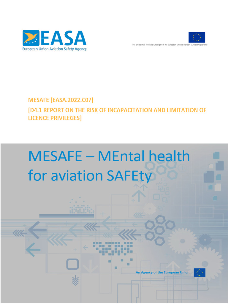 EASA - Mental Health For Aviation Safety - Pilots and ATC | PDF | Risk ...