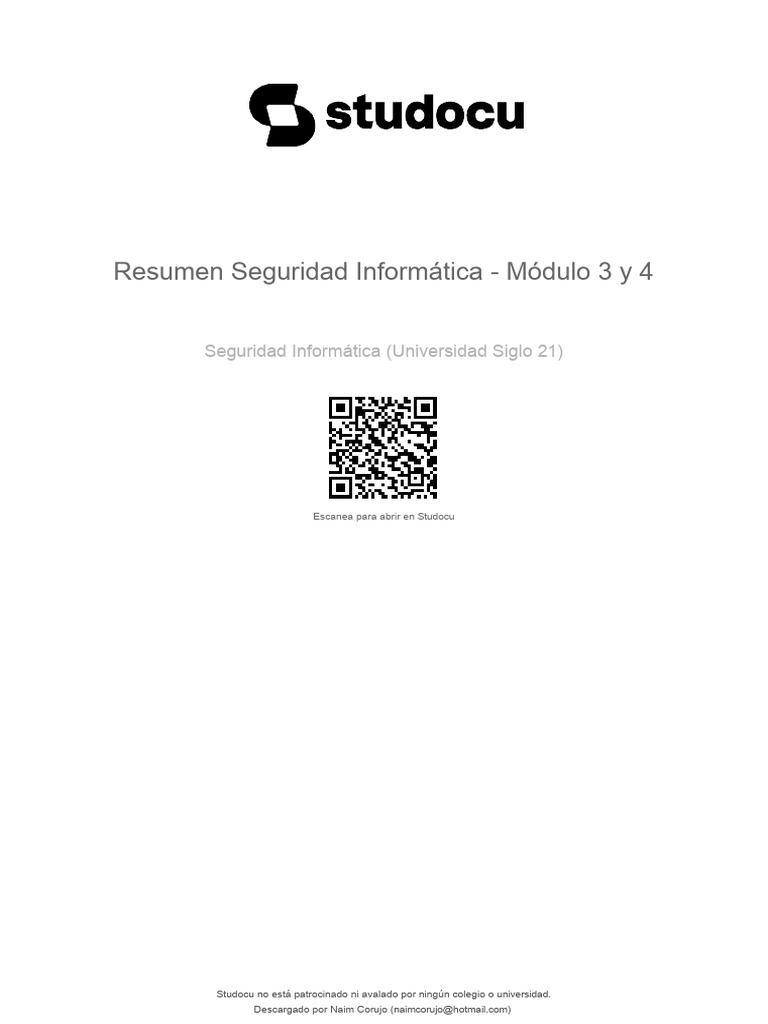 Resumen Seguridad Informatica Modulo 3 y 4 | PDF | Cortafuegos (informática) | Red de computadoras