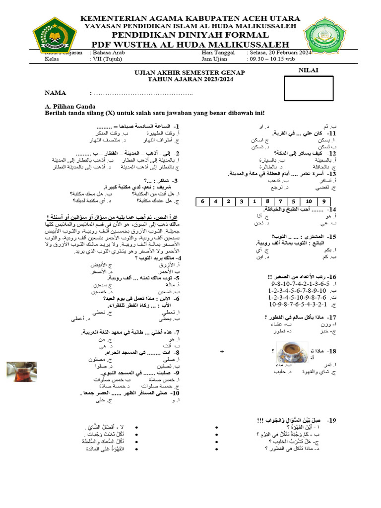 4. soal bhs arab pdf wustha | PDF