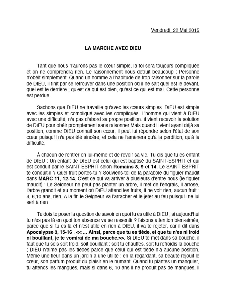 Obstacles à la marche avec Dieu | PDF | Abraham | Saint-Esprit