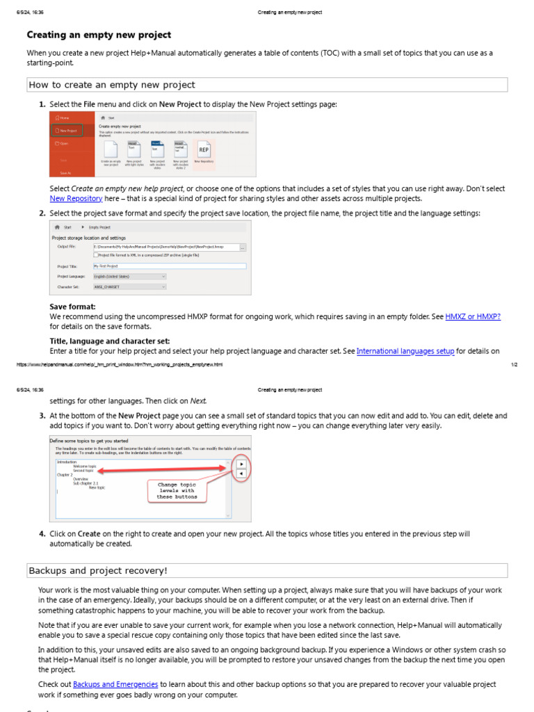 Creating An Empty New Project | PDF | Backup | Computer File