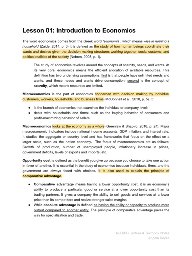 Introduction To Economics | PDF | Elasticity (Economics) | Microeconomics