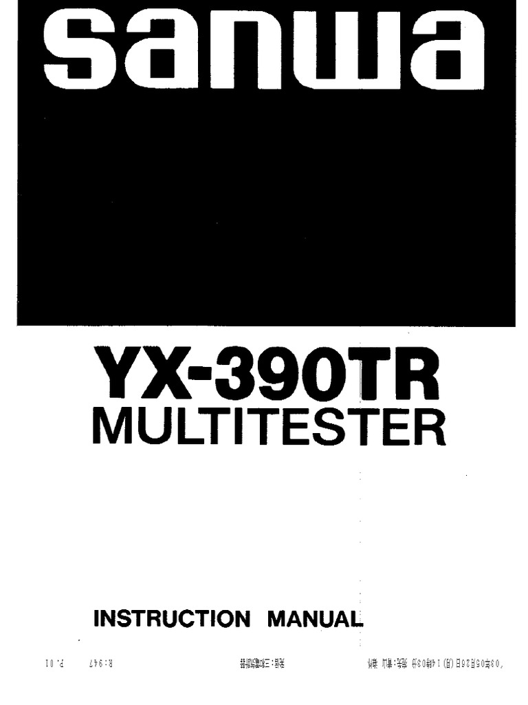 Sanwa Yx-390tr Analog Multitester and Logic Probe SM | PDF