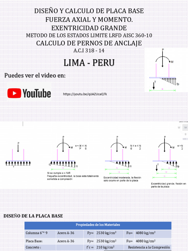 Diseno y Calculo de Placa Base y Anclaje | Descargar gratis PDF | Ingeniería de Edificación ...
