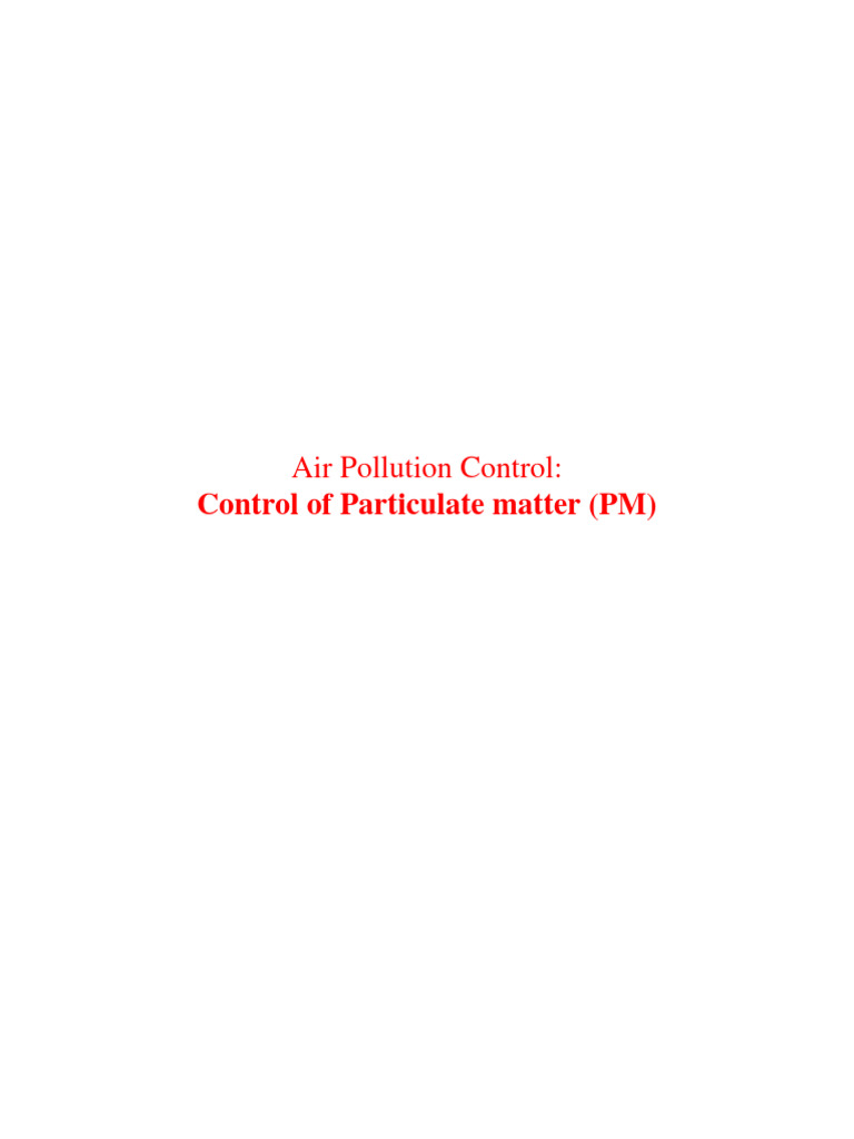 PM control | PDF | Particulates | Air Pollution
