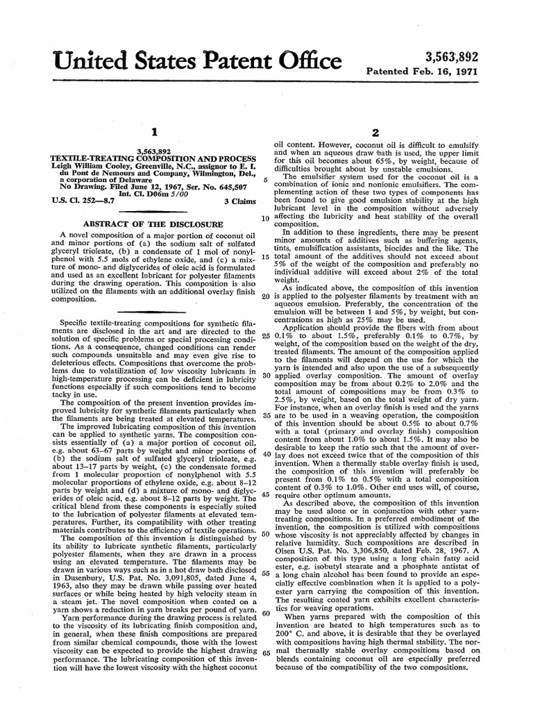 Textile-Treating Composition and Process | PDF