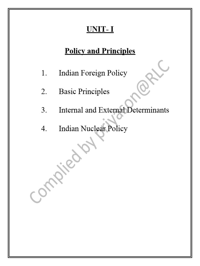 Pol Sci UNIT 1 | PDF | Jawaharlal Nehru | Non Aligned Movement