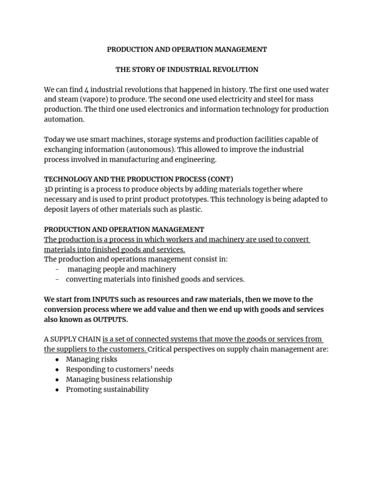 Production and Operations Management Overview | PDF | Product (Business ...