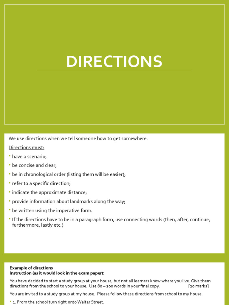 DIRECTIONS With Activities and Memo | PDF