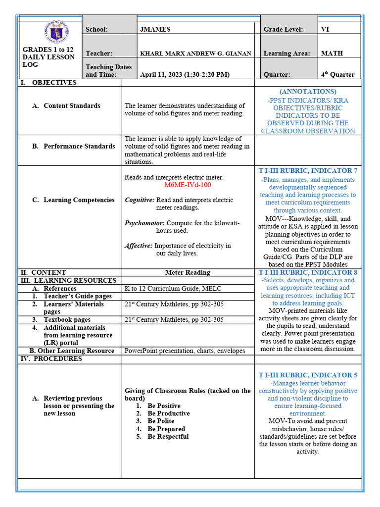 COT 4th QUARTER DLL | PDF | Waste | Recycling