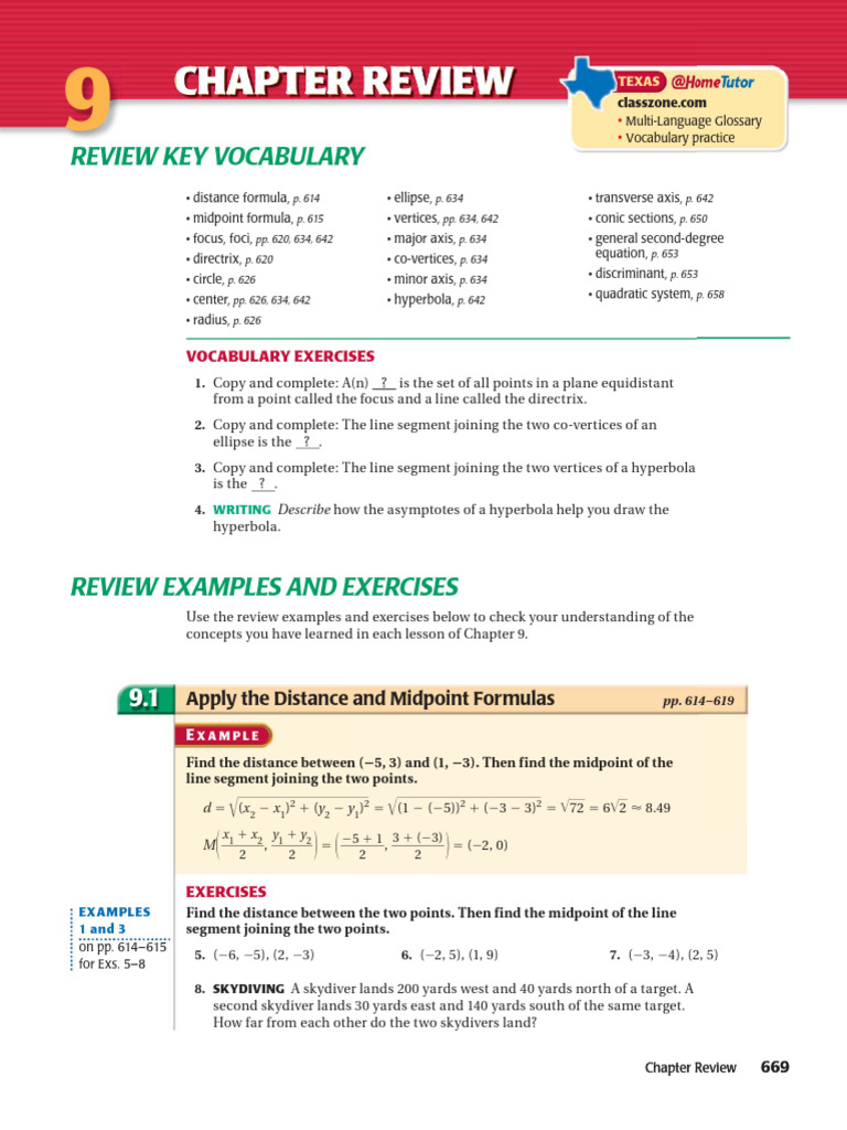 Algebra 2 Chapter 9 Review Students | PDF | Elementary Geometry ...