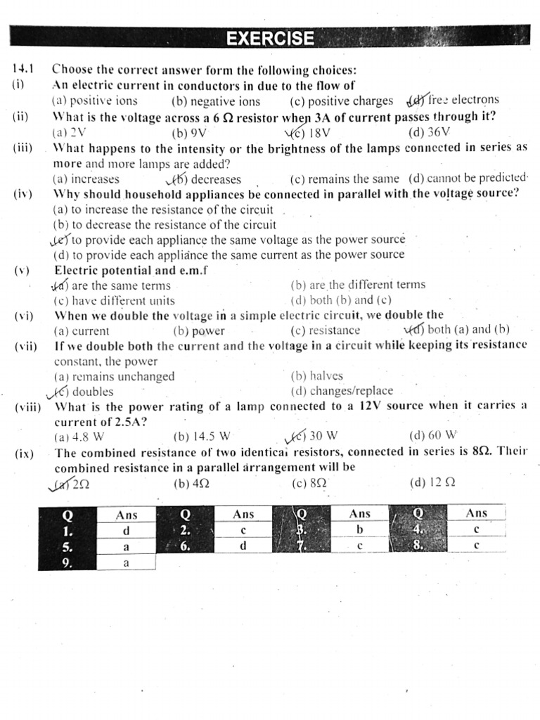 10th Physics Chapter 5 Mcqs | PDF