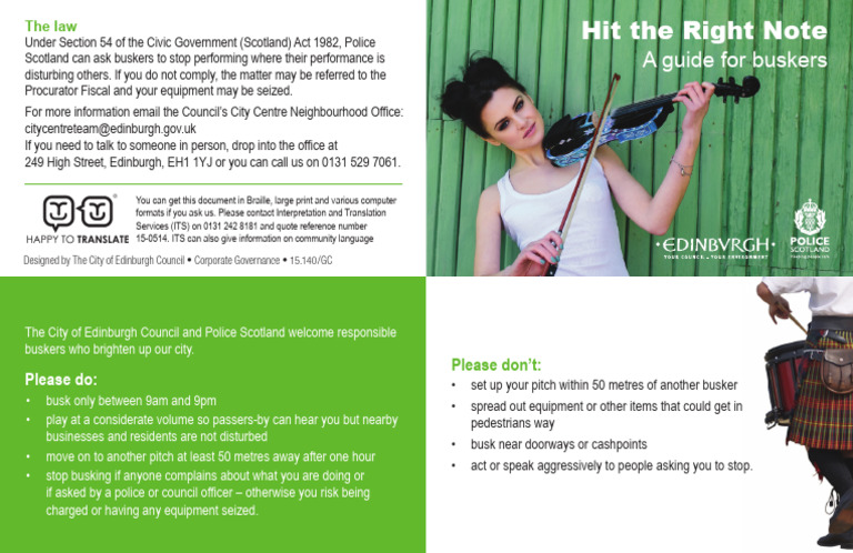 Busking Guidelines in Edinburgh | PDF