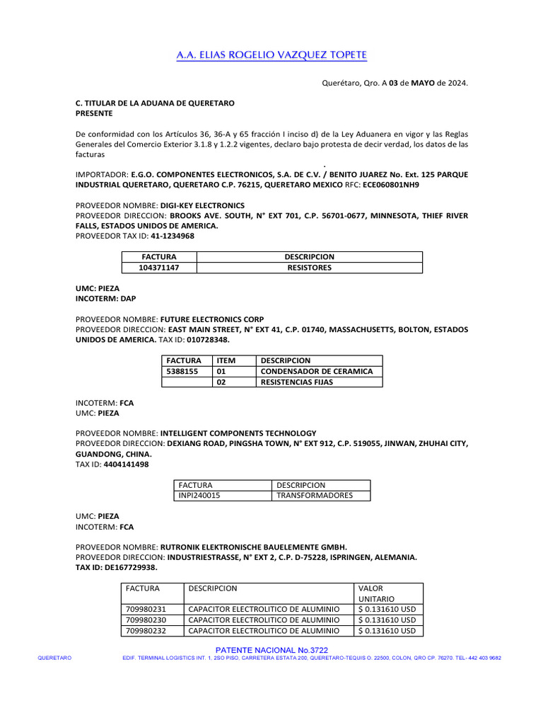 Carta 3.1.8 Ref | PDF | Dispositivos semiconductores | Almacen de energia