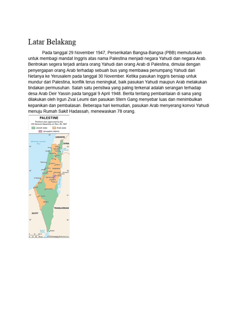 Perang Arab-Israel Pertama - Perang Kemerdekaan Israel | PDF