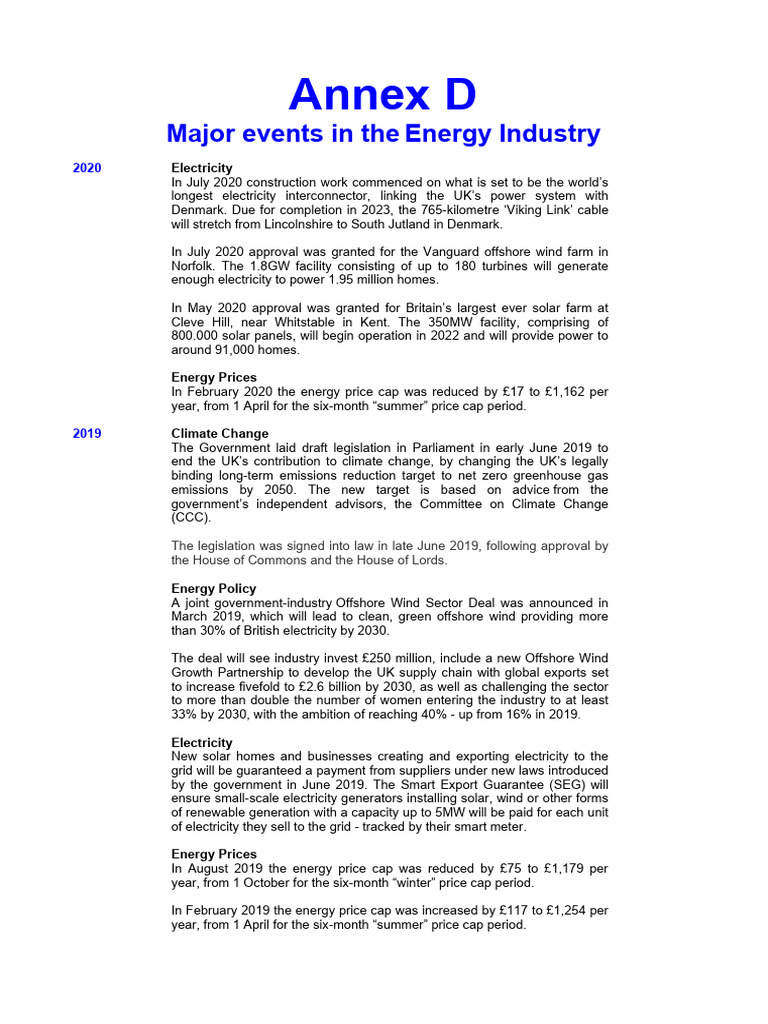 Annex D 1990 To 2020 | PDF | Climate Change Mitigation | Wind Power