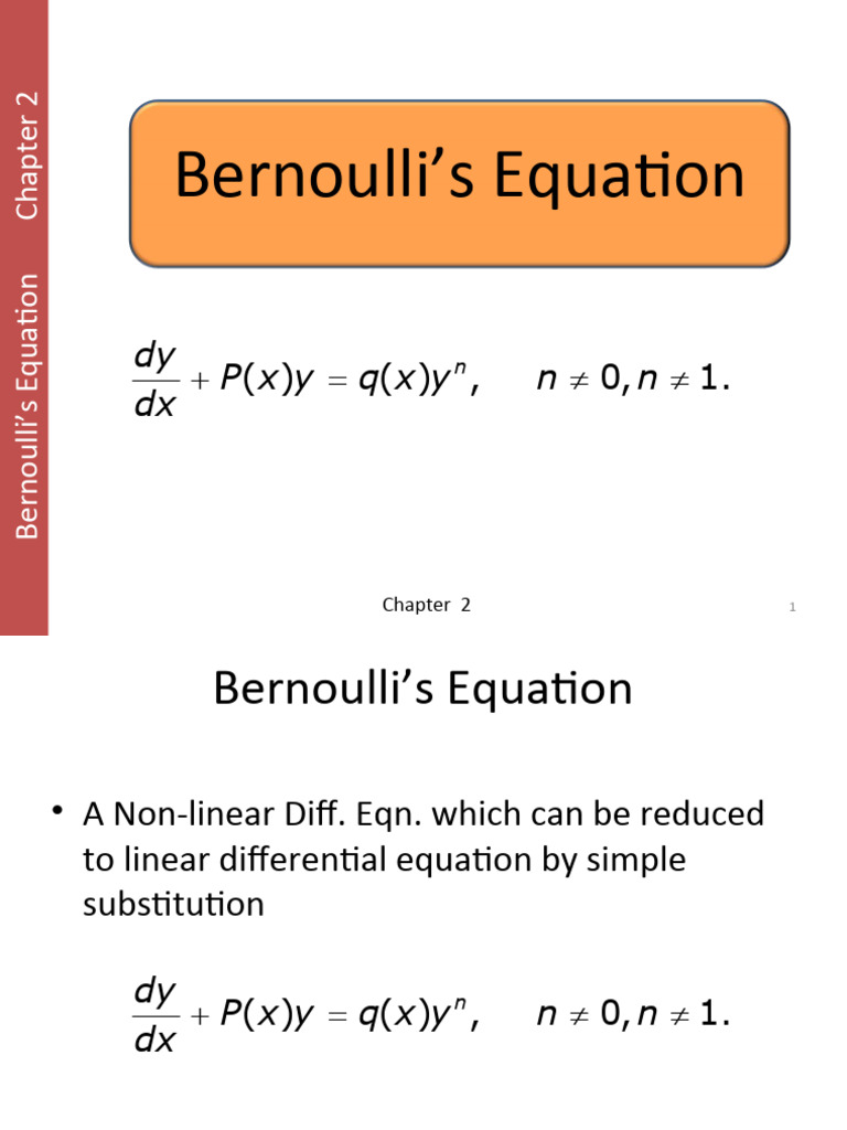 Bernoulls Equation | PDF | Equations | Nonlinear System