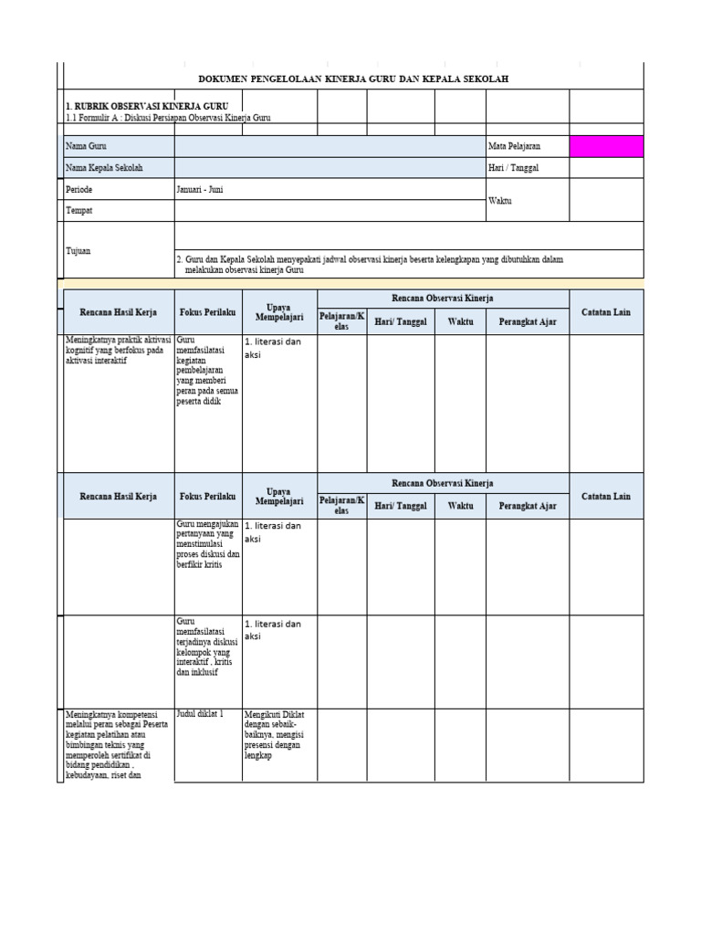 Form Observasi | PDF