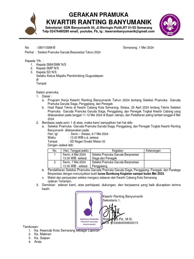 030 - Edaran Seleksi Pramuka Garuda Berpretasi 2024 | PDF 030 - Edaran Seleksi Pramuka Garuda Berpretasi 2024 | PDF