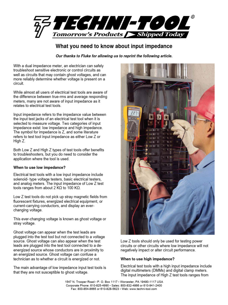 Fluke - What you need to know about input impedance | PDF | Electrical Impedance | Computer ...
