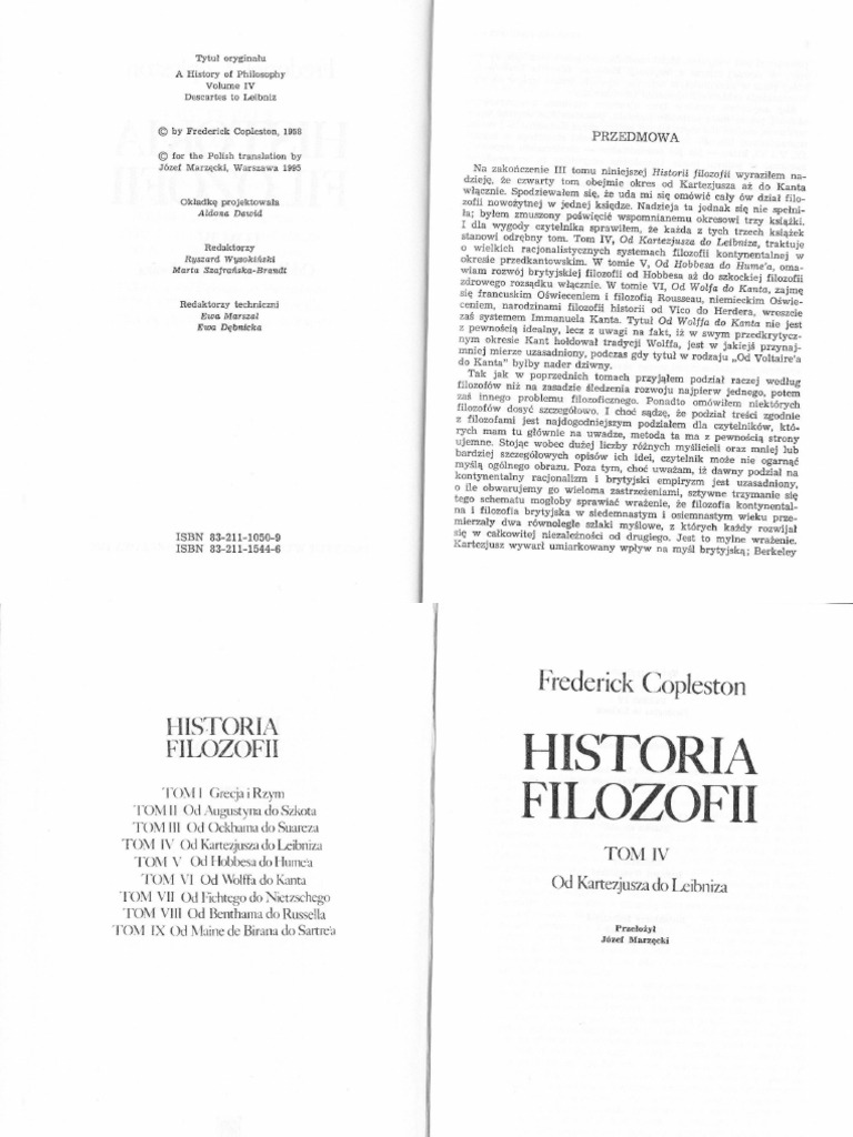 F. Copleston - Historia Filozofii IV (Od Kartezjusza Do Leibniza) | PDF