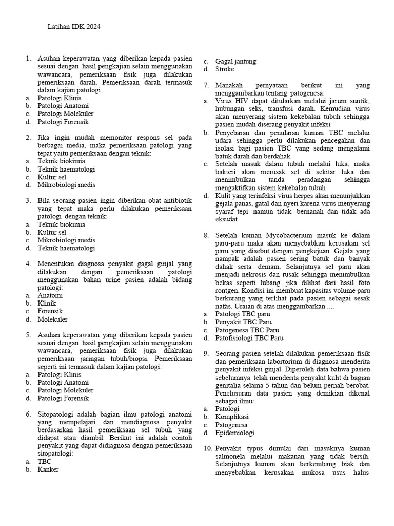 Latihan Uts Idk | PDF | Sains & Matematika