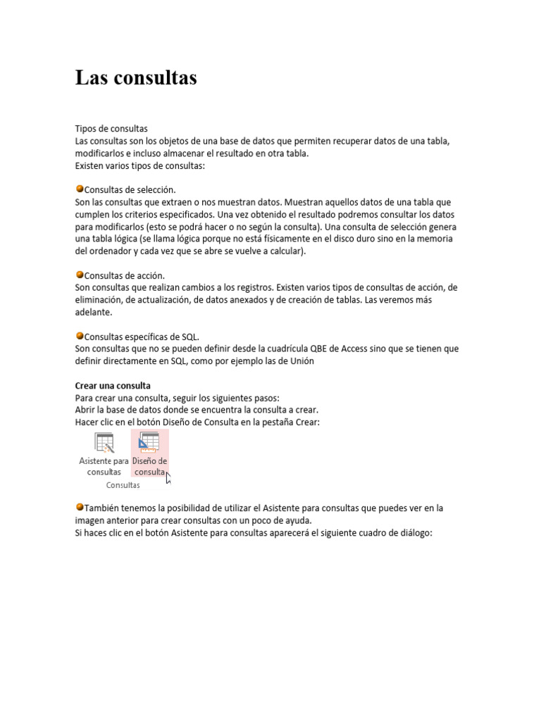 Tipos y Creación de Consultas en SQL | PDF | SQL | Bases de datos