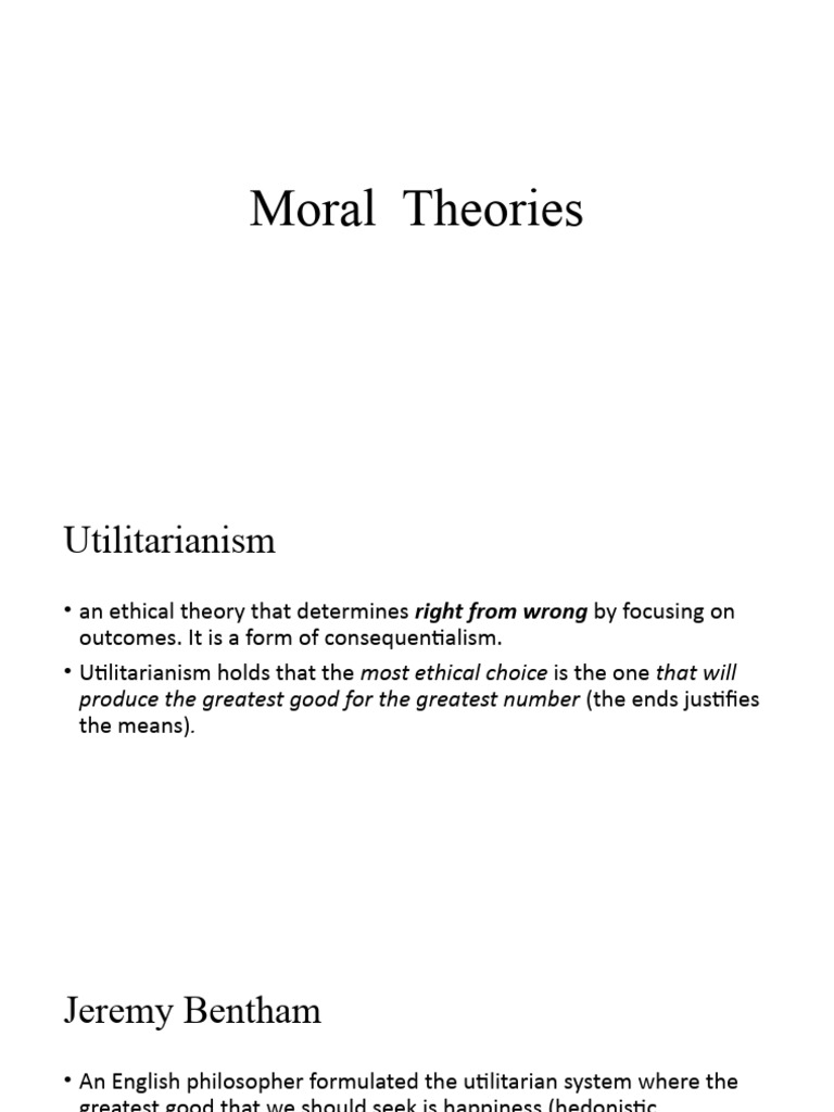 Ethics Moral Theories Part 4 Utilitarianism | PDF | Utilitarianism ...