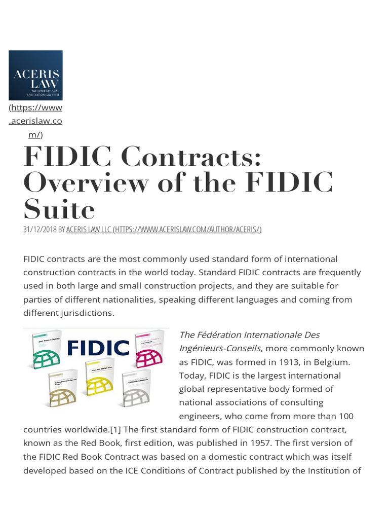 FIDIC Contracts: A Global Overview | PDF | Employment | Arbitration