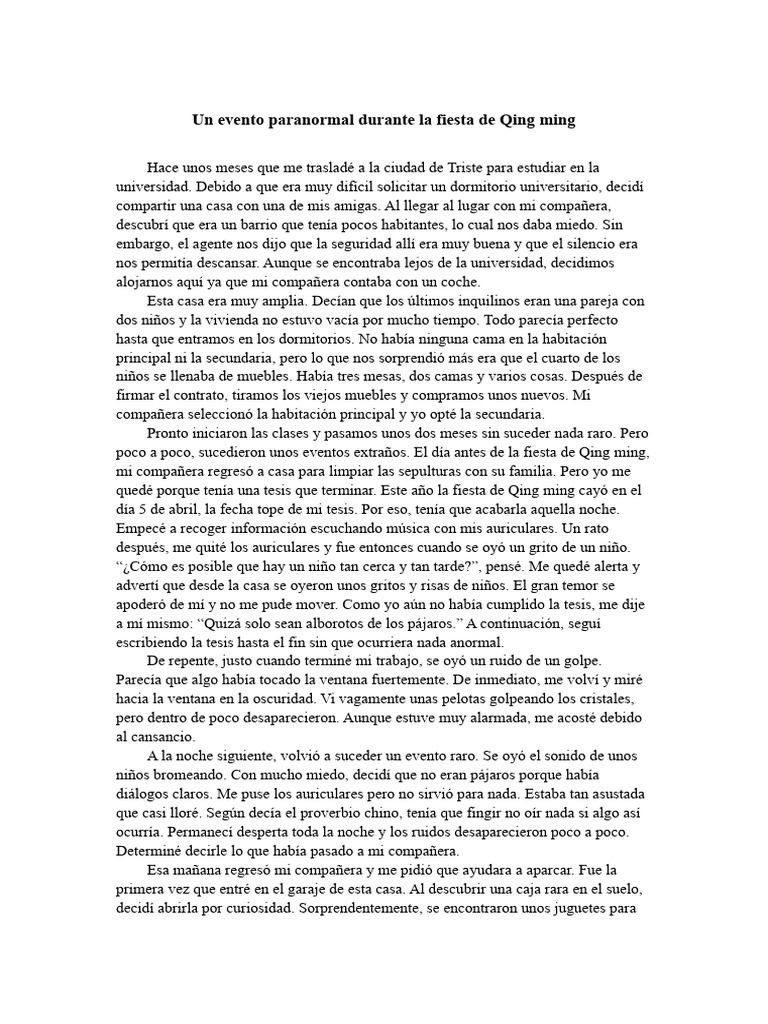 Un Evento Paranormal Durante La Fiesta de Qing Ming | PDF | Novela negra, policíaca y suspenso