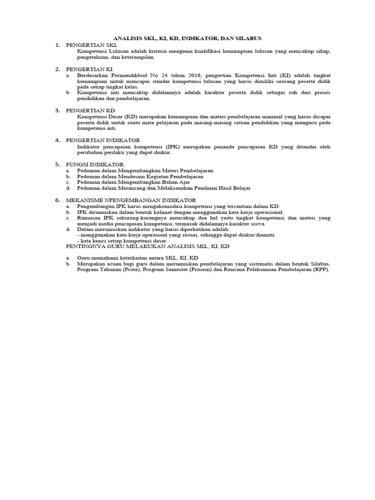 Analisis SKL KLS Vi Tema 1 ST1 | PDF | Sains & Matematika