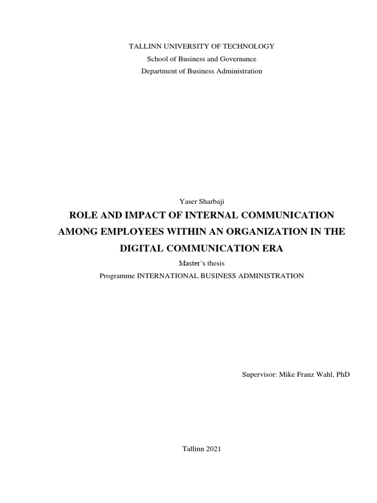 Role of Internal Communication | PDF | Methodology | Qualitative Research