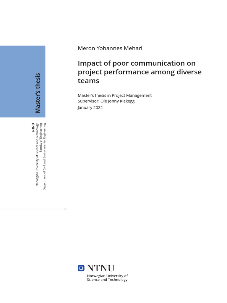 Impact of Poor Communication On Project Performance | PDF ...